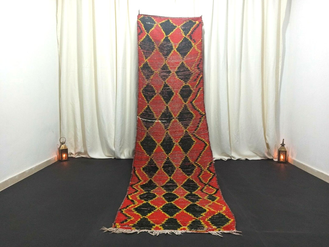 Berber Runner Rug, 2x9 Vintage Moroccan Rug, Handmade Rug, Morocco ...