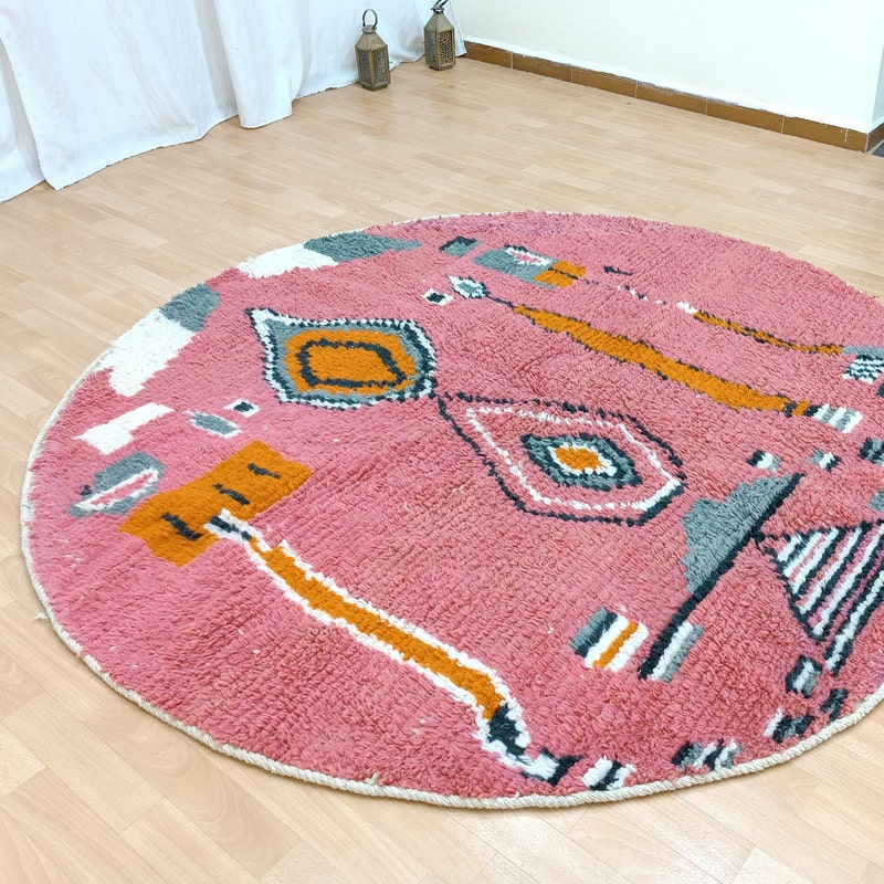 Round Boho Rug - Etsy