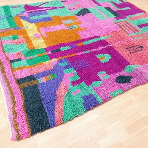 Bohemian Colorful Rug, Handmade Moroccan Rug, Area Rug for Living Room ...