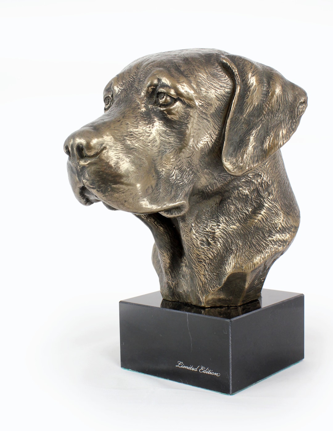 Labrador Retriever Statue, Cold Cast Bronze Sculpture, Marble Base ...