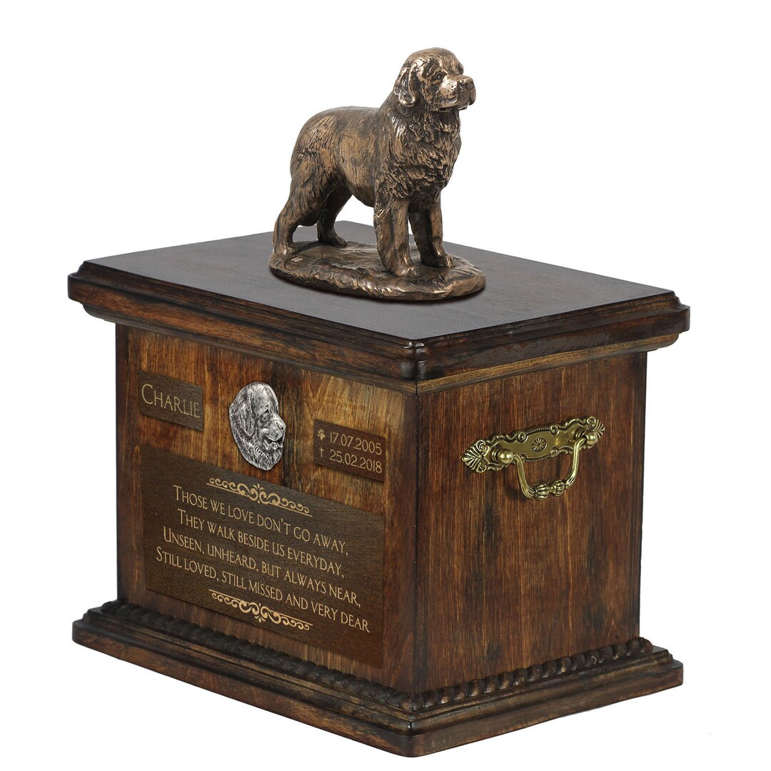 Newfoundland Urn for Dog Ashes, Urn With Name, Dates and Quote ...