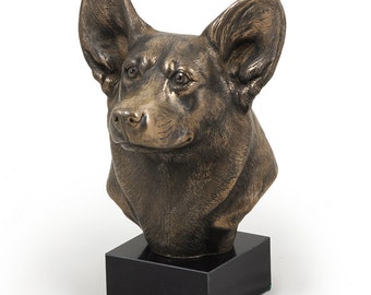 Basenji Hanging Statue, Cold Cast Bronze Sculpture, Hanging Dog Bust ...