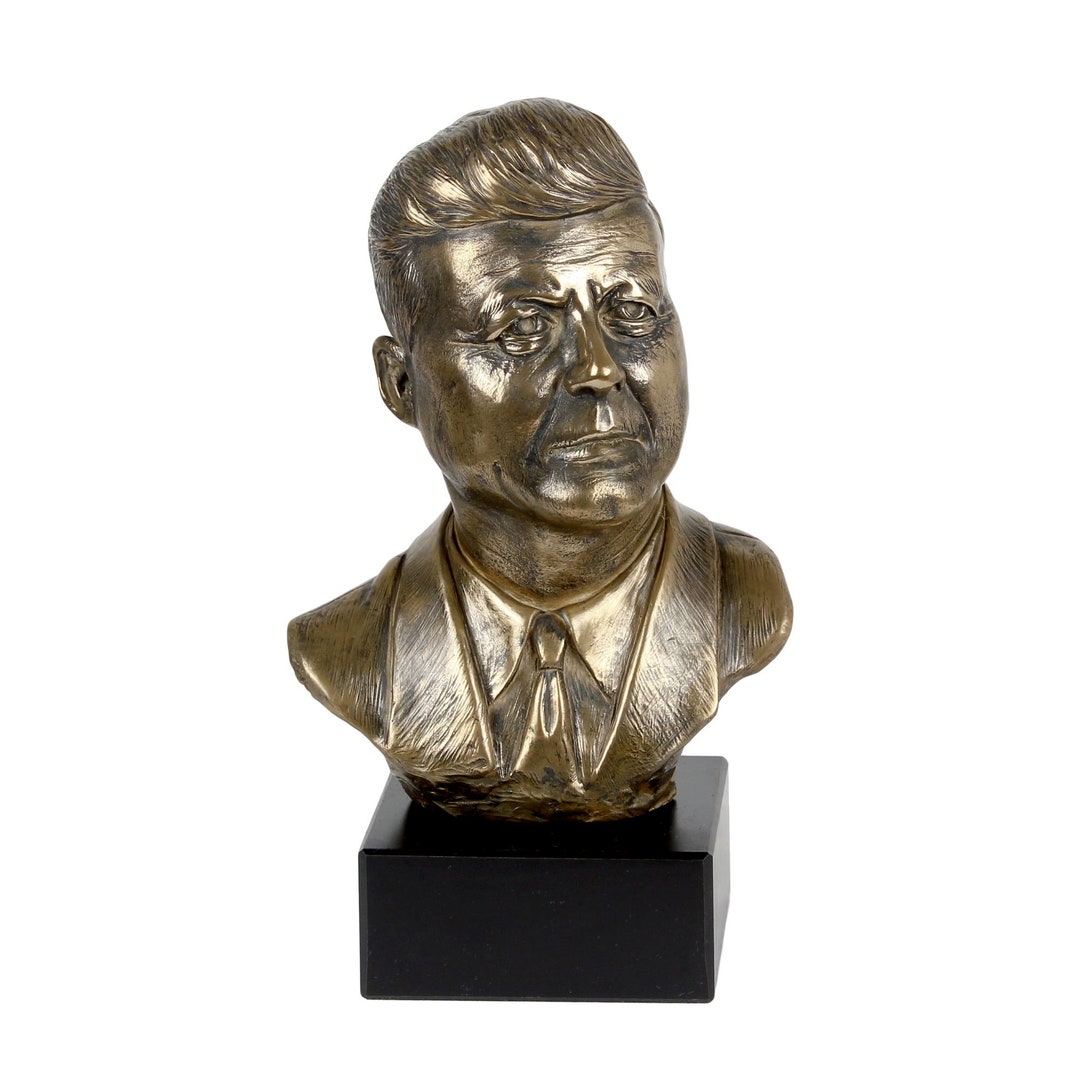 John Fitzgerald Kennedy Statue, Cold Cast Bronze Sculpture, Marble Base ...