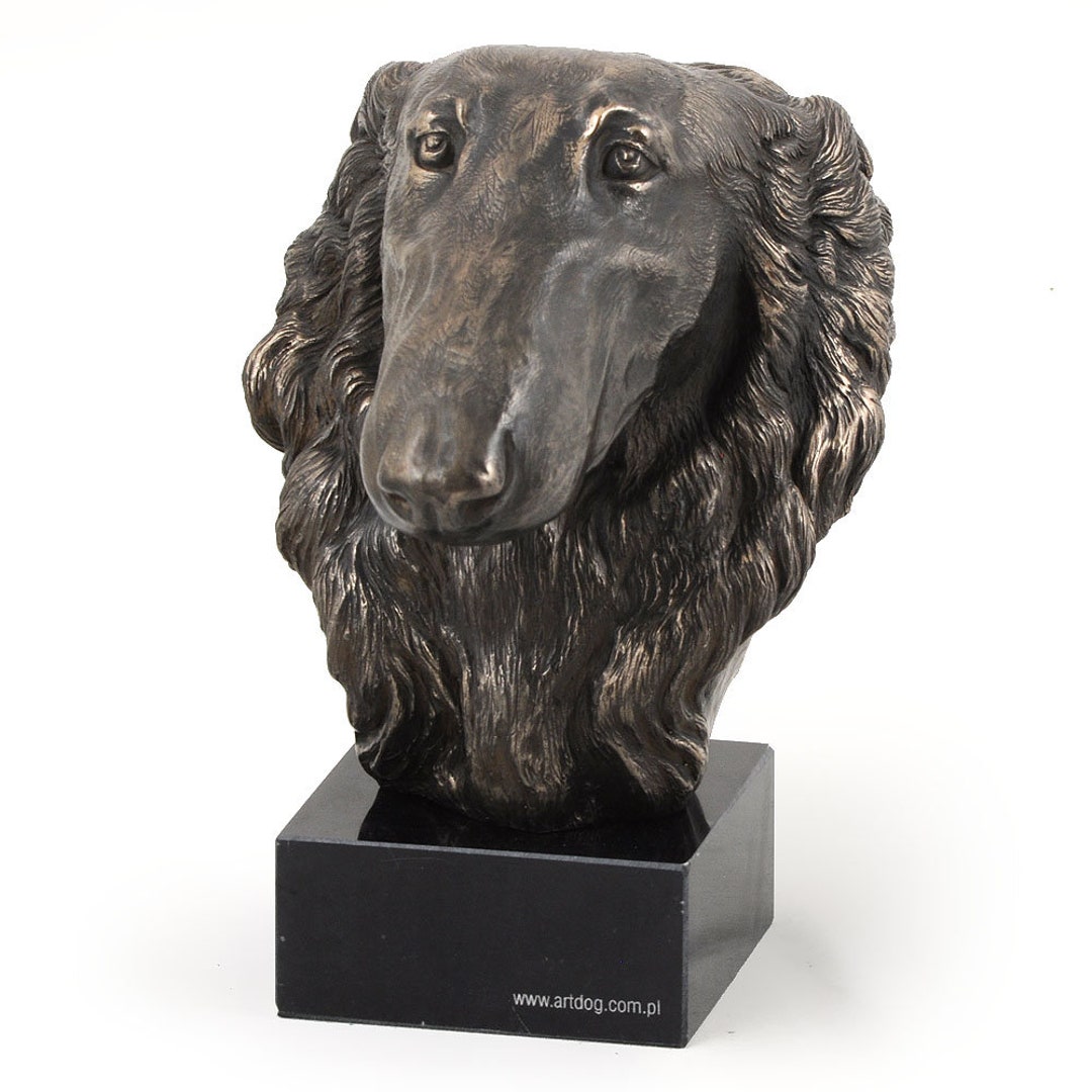 Borzoi, Russian Wolfhound Statue, Cold Cast Bronze Sculpture, Marble ...