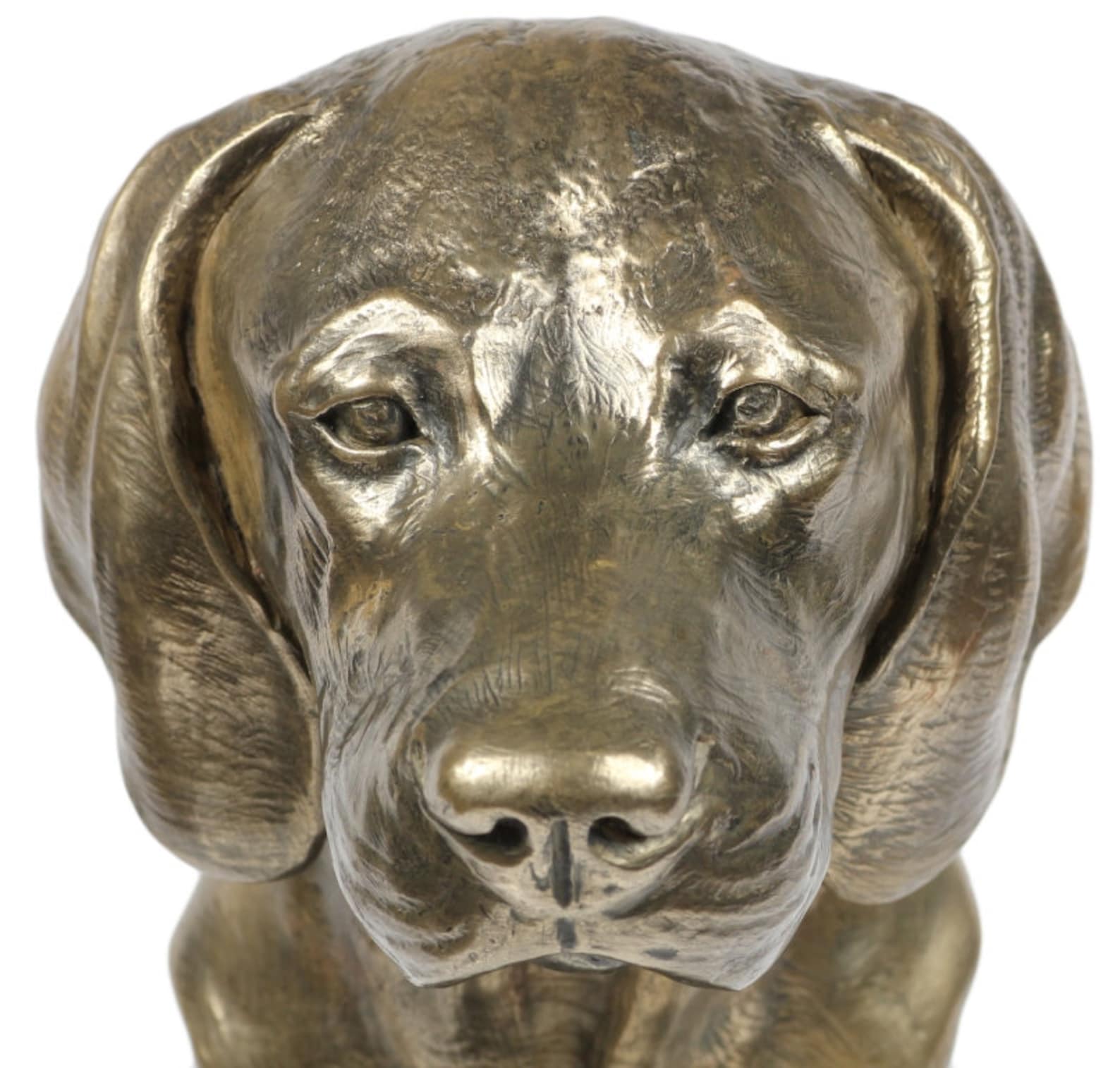 Weimaraner Statue, Cold Cast Bronze Sculpture, Marble Base, Home and ...