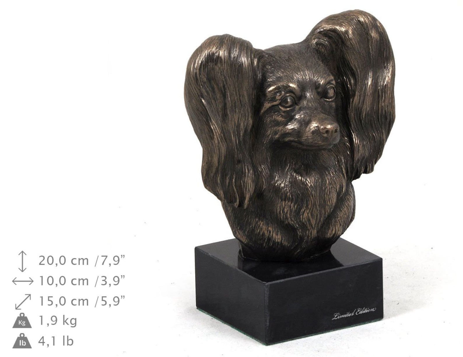 Papillon Statue Cold Cast Bronze Sculpture Marble Base Home - Etsy