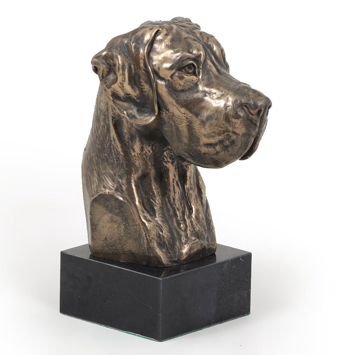 Great Dane Statue, Cold Cast Bronze Sculpture, Marble Base, Home and ...