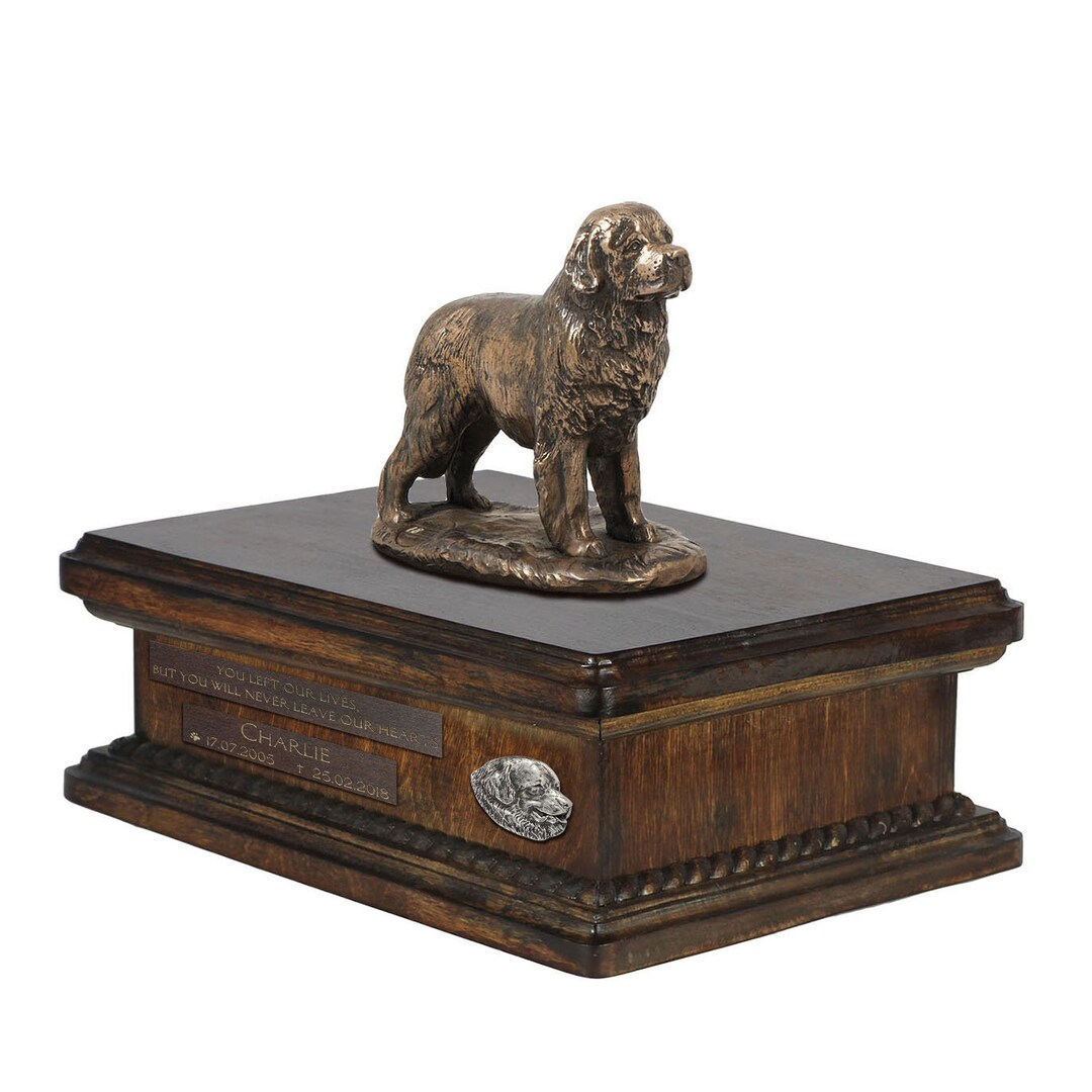 Newfoundland Urn for Dog Ashes, Urn With Name, Dates and Quote ...
