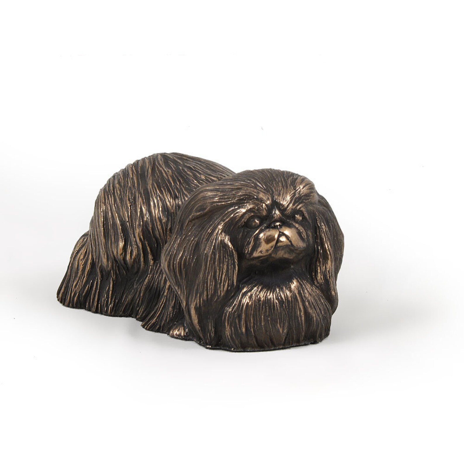 Pekingese Statue, Cold Cast Bronze Sculpture, Home and Office Decor ...