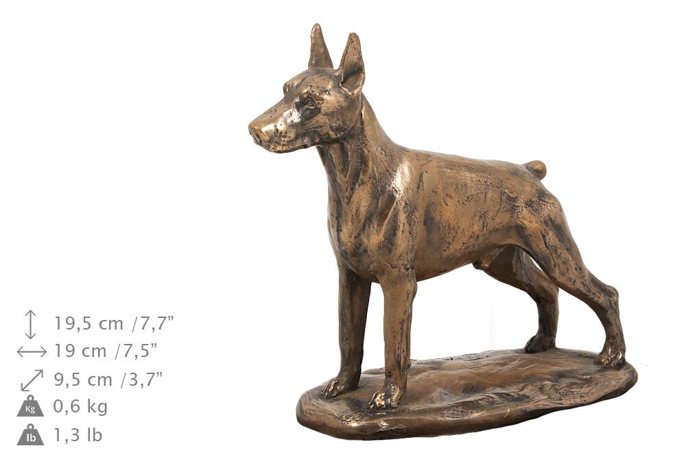 Doberman Cropped Urn for Dog Ashes, Urn With Name, Dates and Quote ...