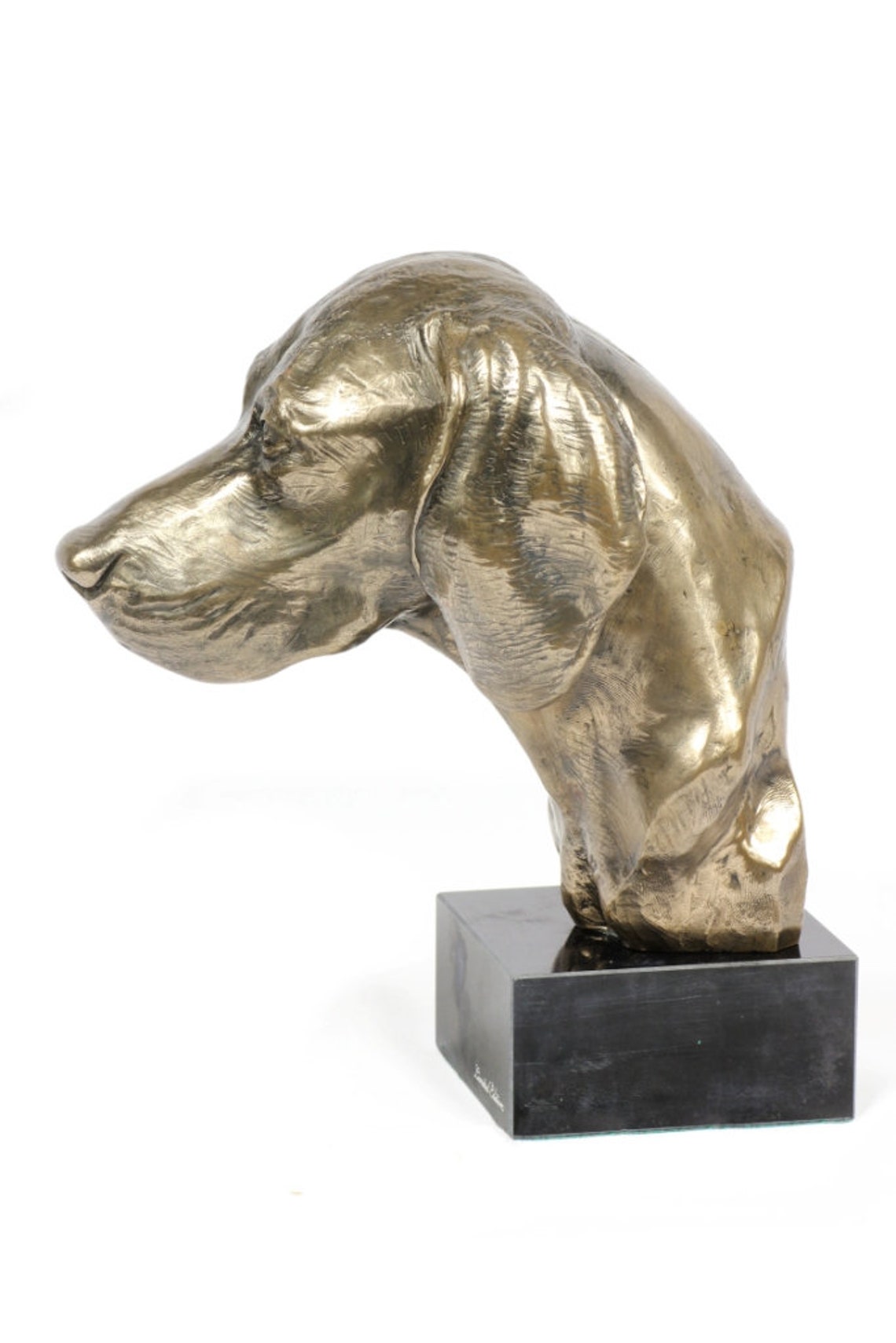Weimaraner Statue, Cold Cast Bronze Sculpture, Marble Base, Home and ...
