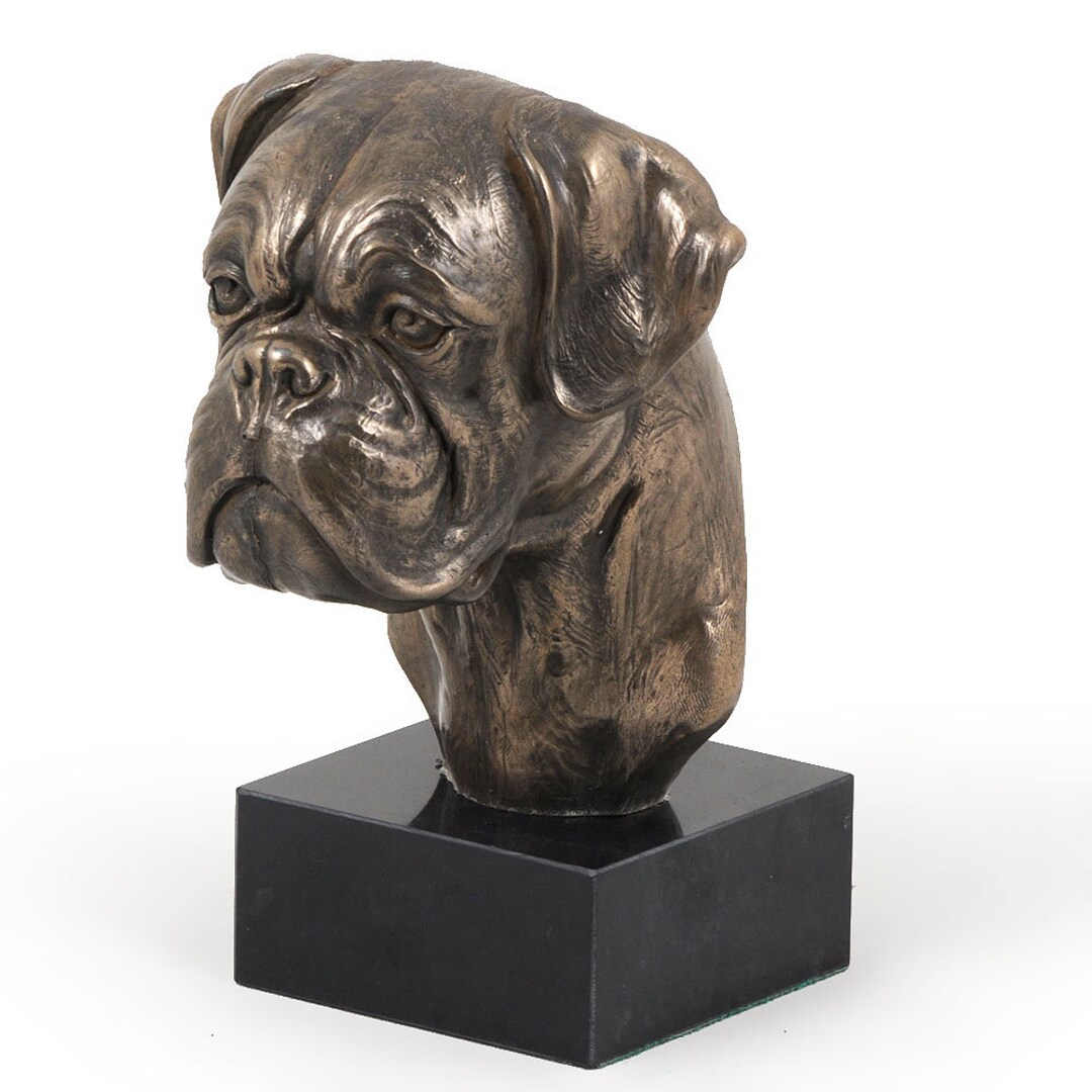 Boxer Statue, Cold Cast Bronze Sculpture, Marble Base, Home and Office ...