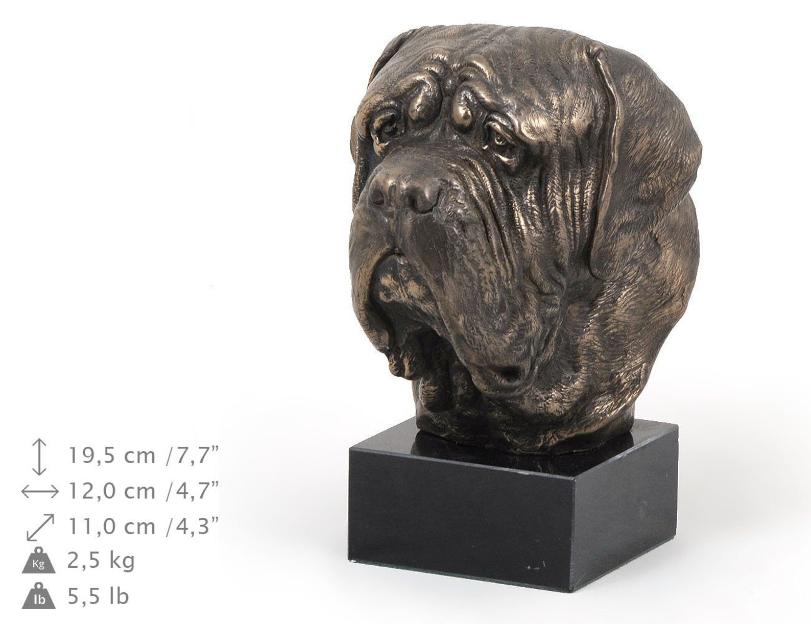 English Mastiff Statue Cold Cast Bronze Sculpture Marble | Etsy