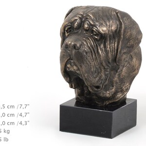 English Mastiff Statue, Cold Cast Bronze Sculpture, Marble Base, Home ...