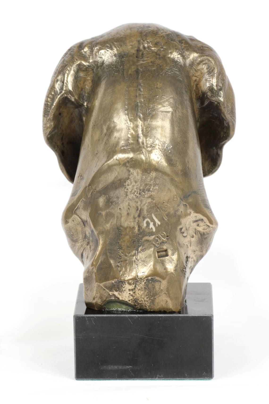 Weimaraner Statue, Cold Cast Bronze Sculpture, Marble Base, Home and ...