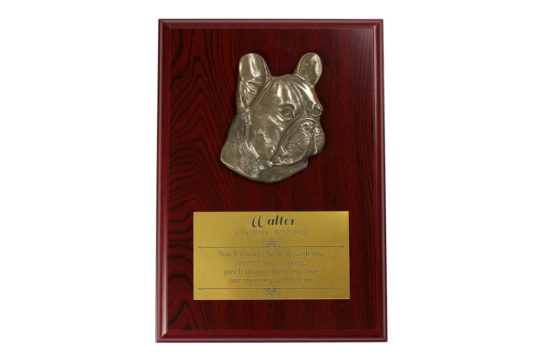 French Bulldog Memorial Board, Cold Cast Bronze Plaque, Dog Loss Board ...