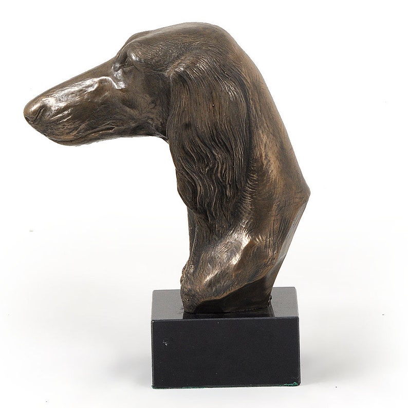 Saluki Statue, Cold Cast Bronze Sculpture, Marble Base, Home and Office ...