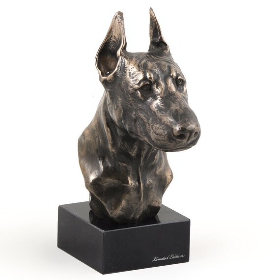 Doberman Statue Dog Figurine Home and Office Decor Marble Base Cold ...