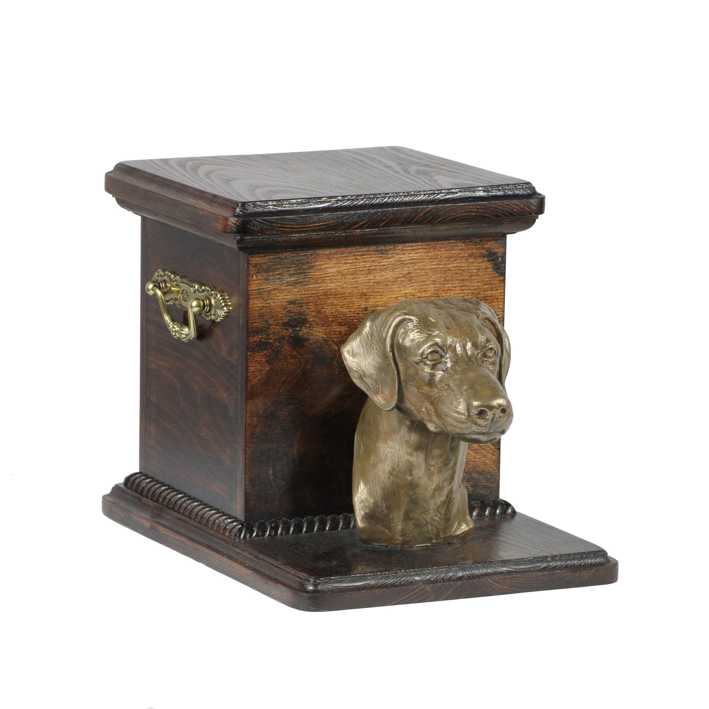 Doberman Uncropped Urn for Dog Ashes, Memorial With Statue, Urn With ...