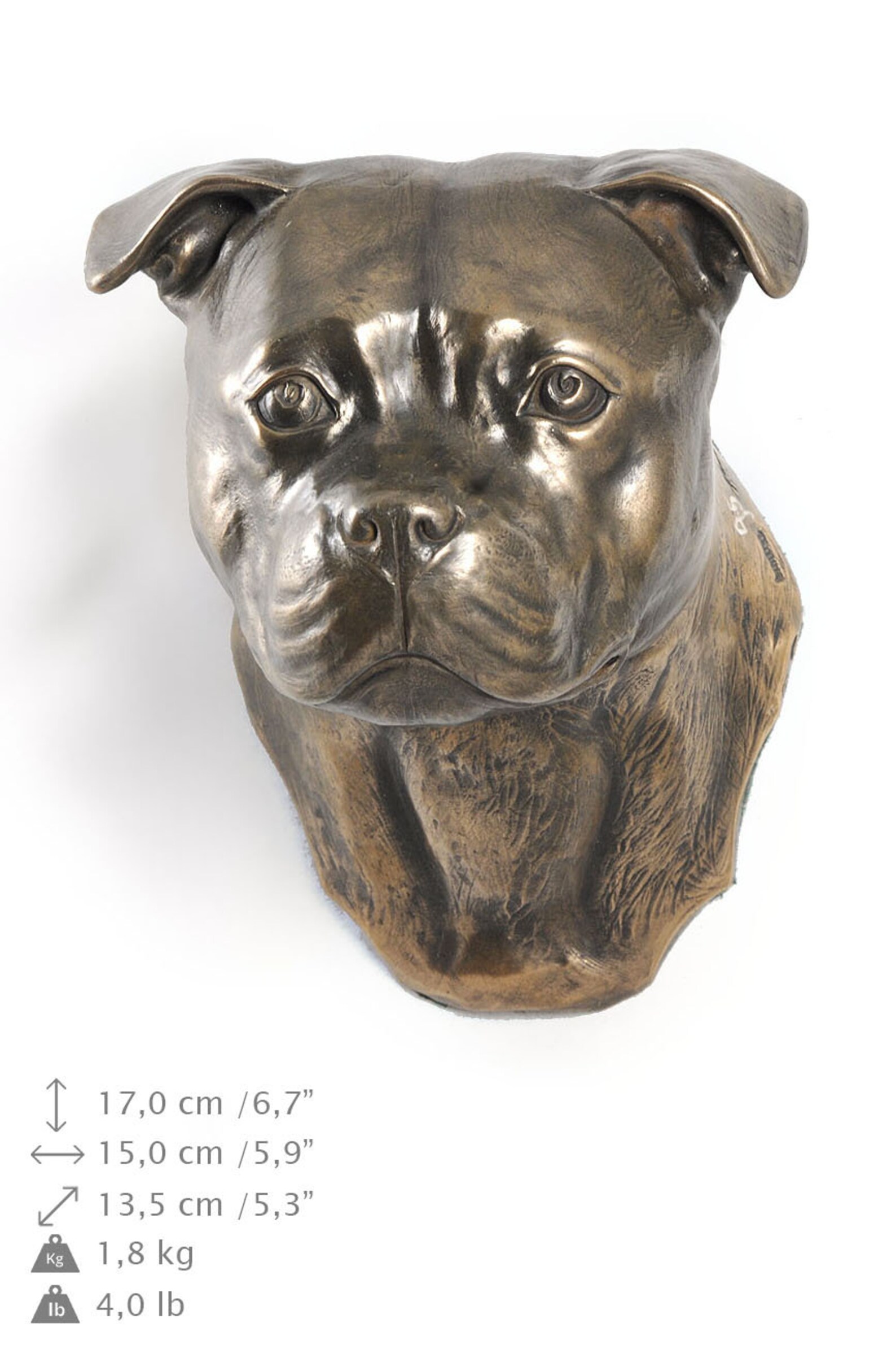 Staffordshire Terrier Hanging Statue Cold Cast Bronze - Etsy