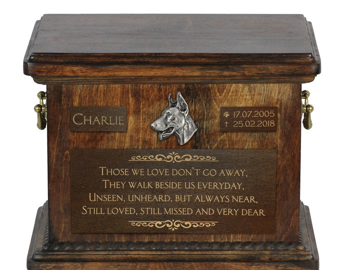 Urn for Dog Ashes Dobermann Statue. Artdog Collection Cremation Box ...