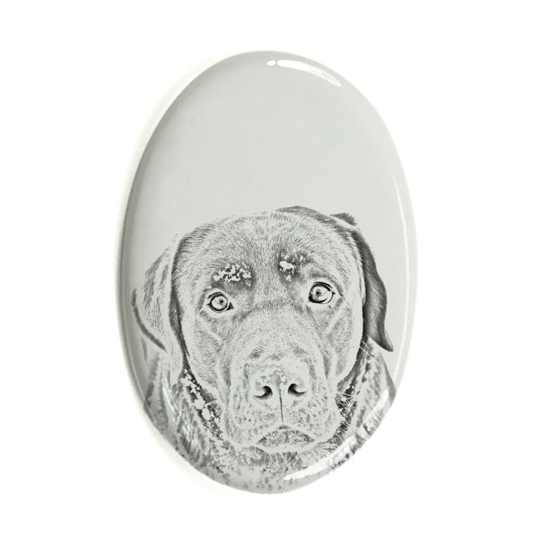 Labrador Retriever Tombstone Plaque With a Photo of a Dog, Ceramic ...