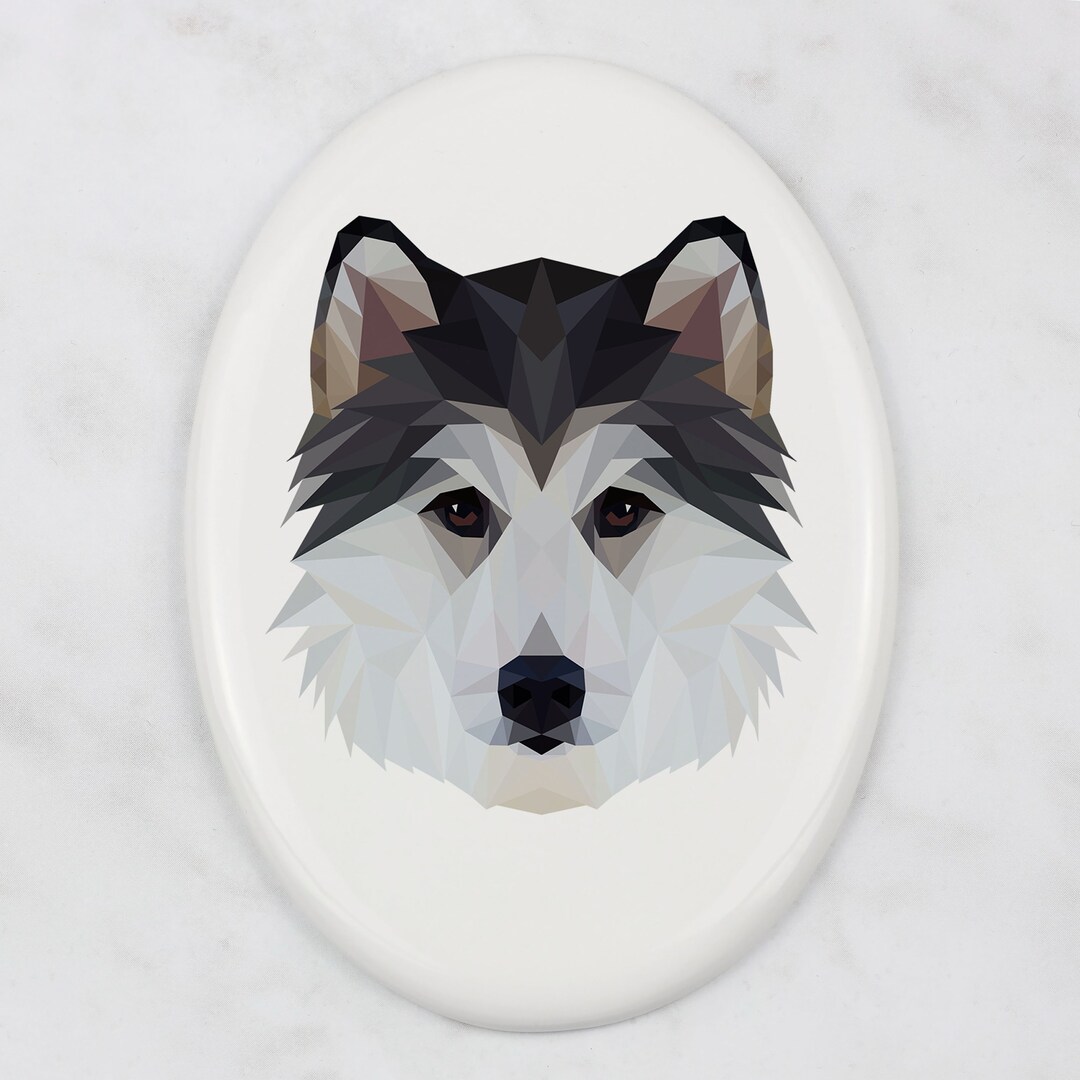 Siberian Husky Tombstone Plaque With a Graphics, Ceramic Plate With ...