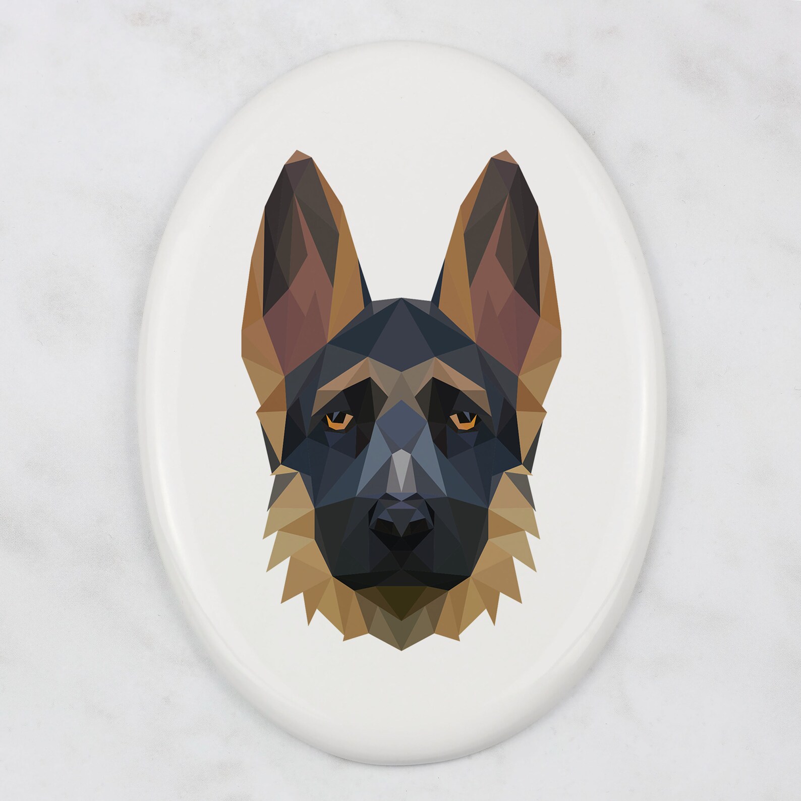 German Shepherd Tombstone Plaque With a Graphics, Ceramic Plate With ...