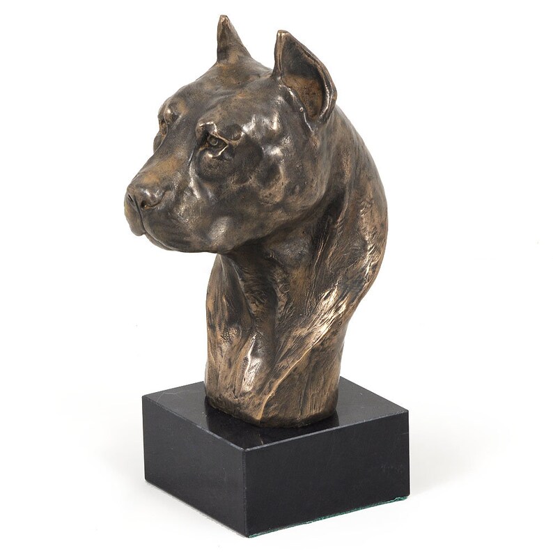 American Staffordshire Terrier Statue Cold Cast Bronze - Etsy