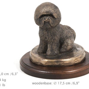 Bichon Statue, Cold Cast Bronze Sculpture, Wooden or Marble Base, Home ...