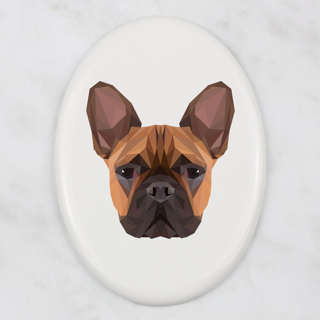 French Bulldog Tombstone Plaque With a Graphics, Ceramic Plate With ...
