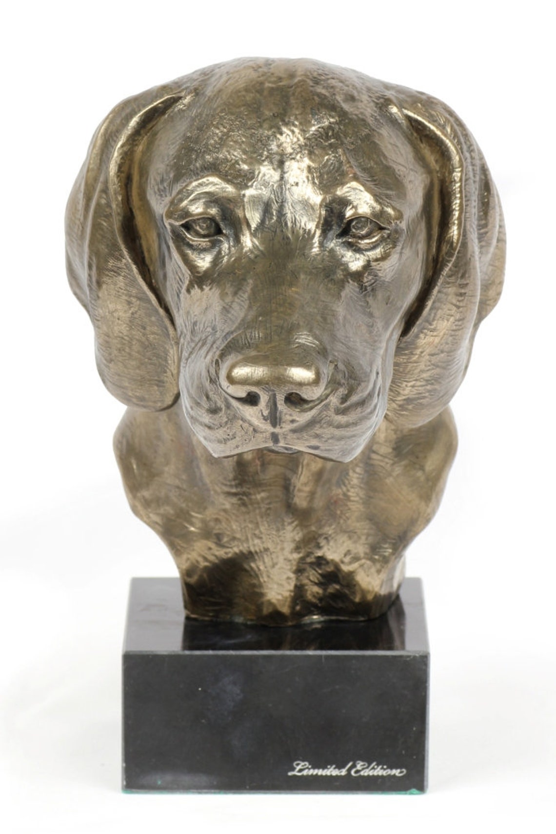 Weimaraner Statue, Cold Cast Bronze Sculpture, Marble Base, Home and ...