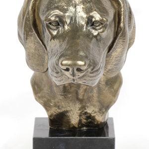 Weimaraner Statue, Cold Cast Bronze Sculpture, Marble Base, Home and ...