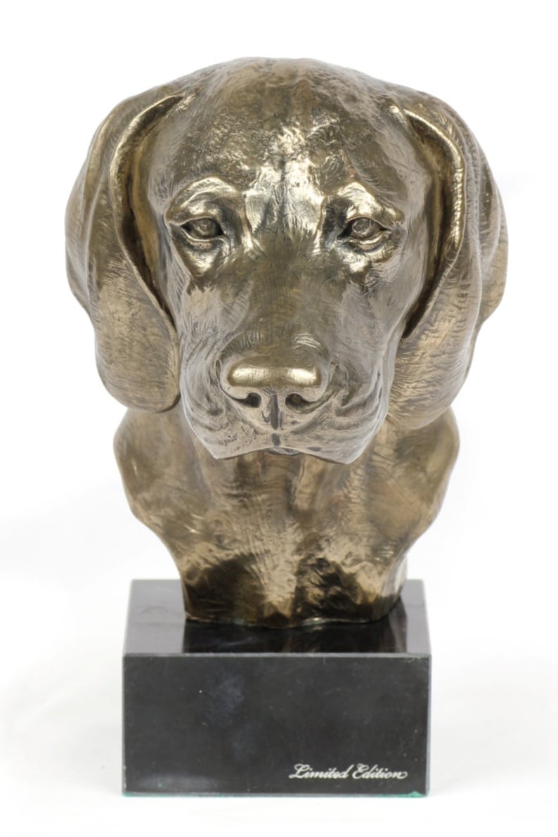 Weimaraner Statue, Cold Cast Bronze Sculpture, Marble Base, Home and ...