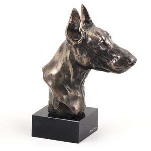 Miniature Pinscher Statue, Cold Cast Bronze Sculpture, Marble Base ...
