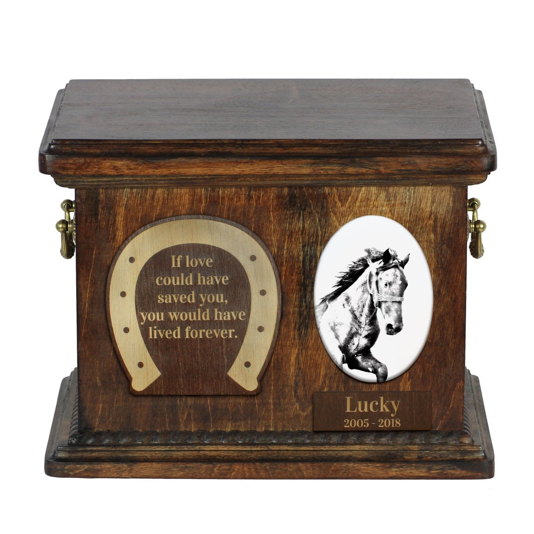 Mustang Urn for Horse Ashes, Personalized Memorial With a Photo on a ...