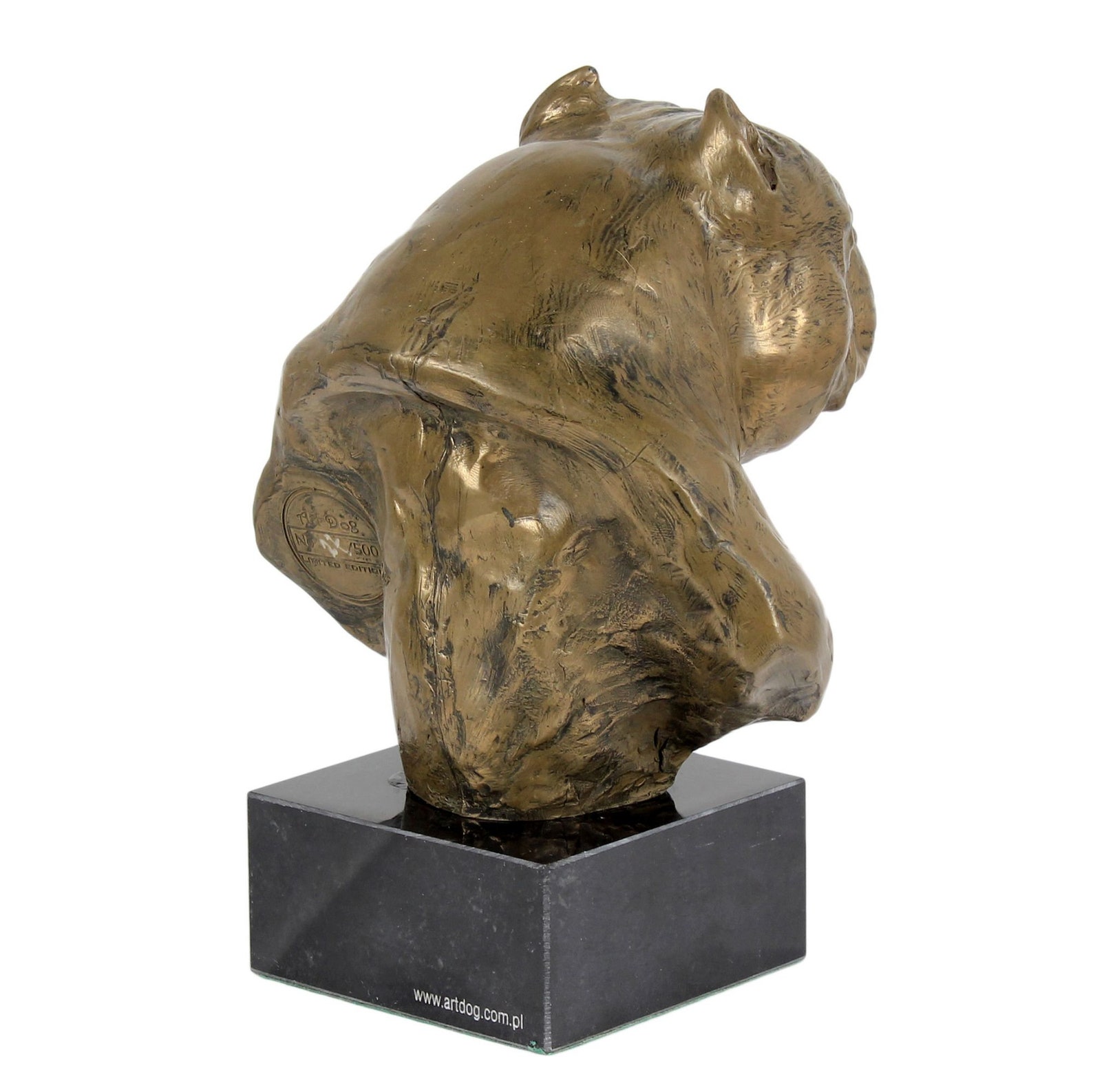 American Bully Statue, Cold Cast Bronze Sculpture, Marble Base, Home ...