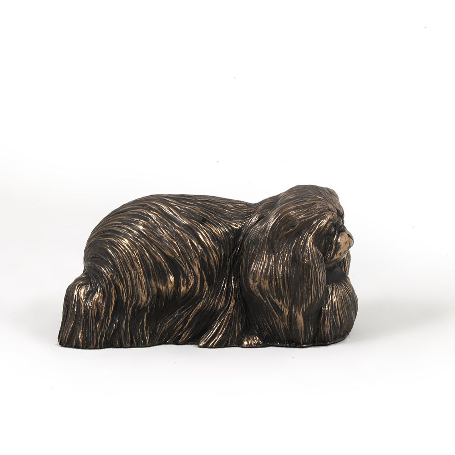 Pekingese Statue, Cold Cast Bronze Sculpture, Home and Office Decor ...