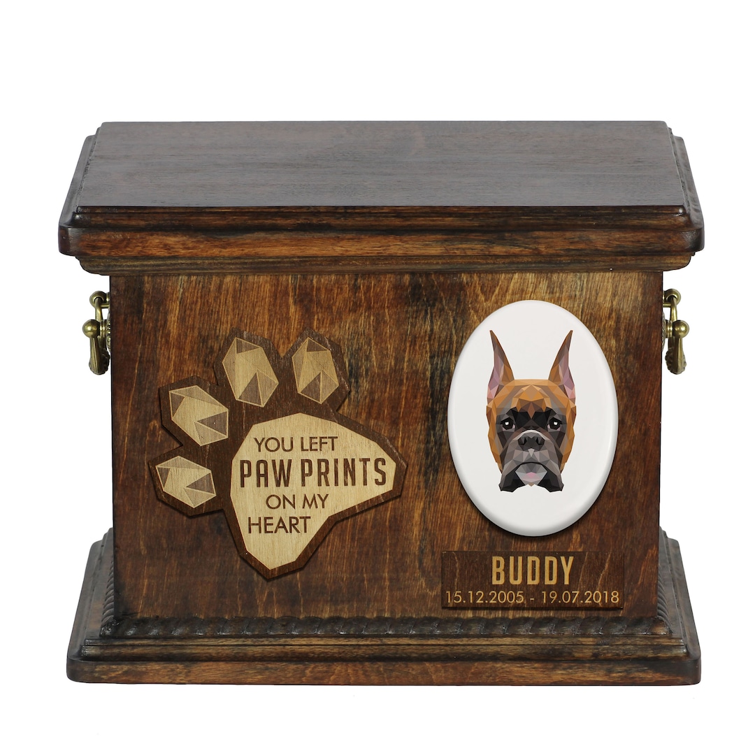 Boxer Urn for Dog Ashes Personalized Memorial With a - Etsy