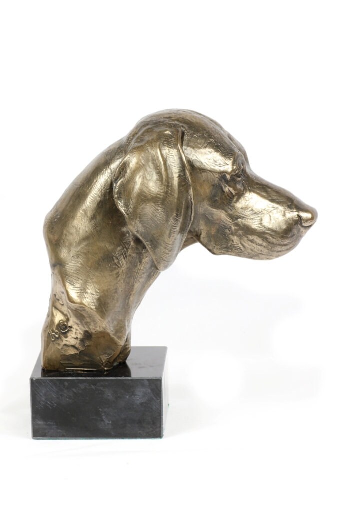 Weimaraner Statue, Cold Cast Bronze Sculpture, Marble Base, Home and ...