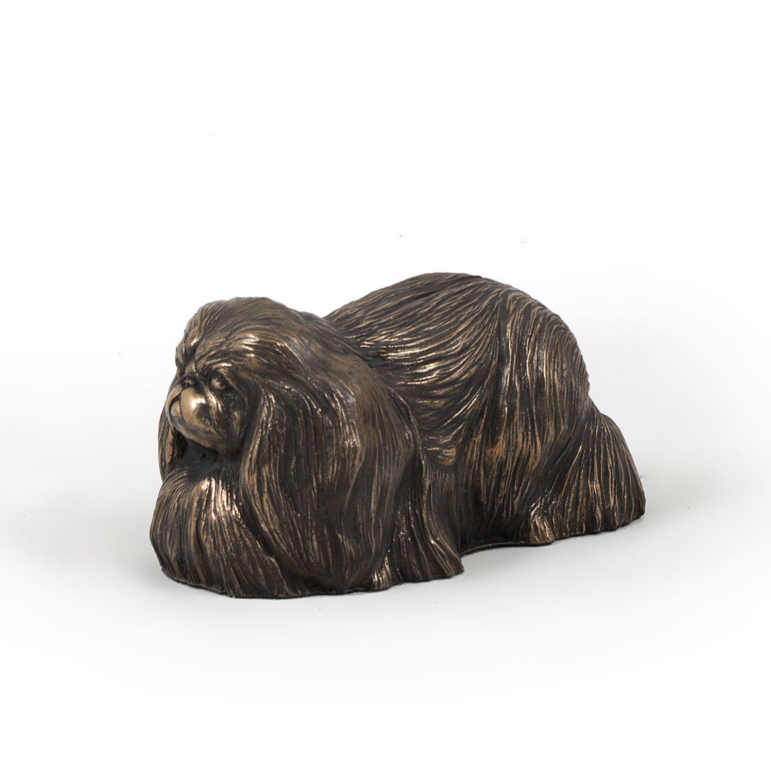 Pekingese Statue, Cold Cast Bronze Sculpture, Home and Office Decor ...