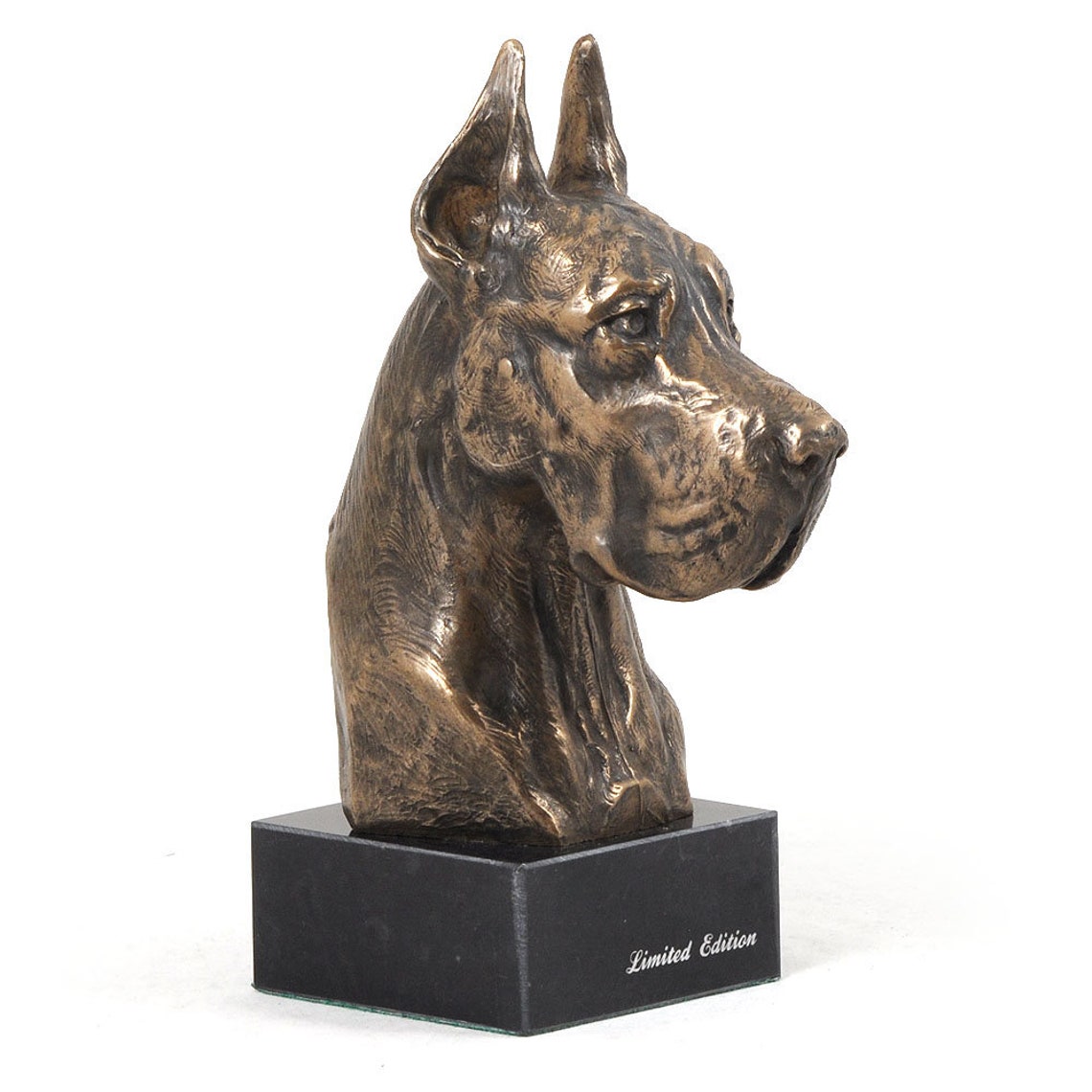 Great Dane Statue, Cold Cast Bronze Sculpture, Marble Base, Home and ...
