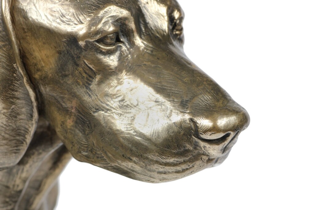 Weimaraner Statue, Cold Cast Bronze Sculpture, Marble Base, Home and ...