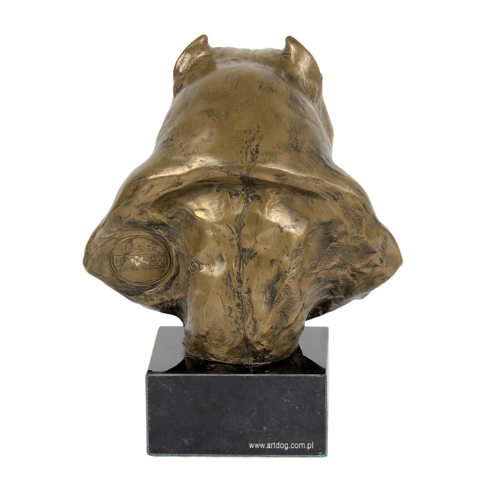 American Bully Statue, Cold Cast Bronze Sculpture, Marble Base, Home ...