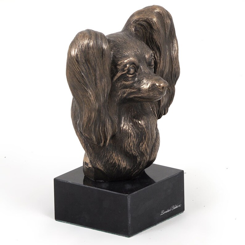 Papillon Statue Cold Cast Bronze Sculpture Marble Base Home - Etsy