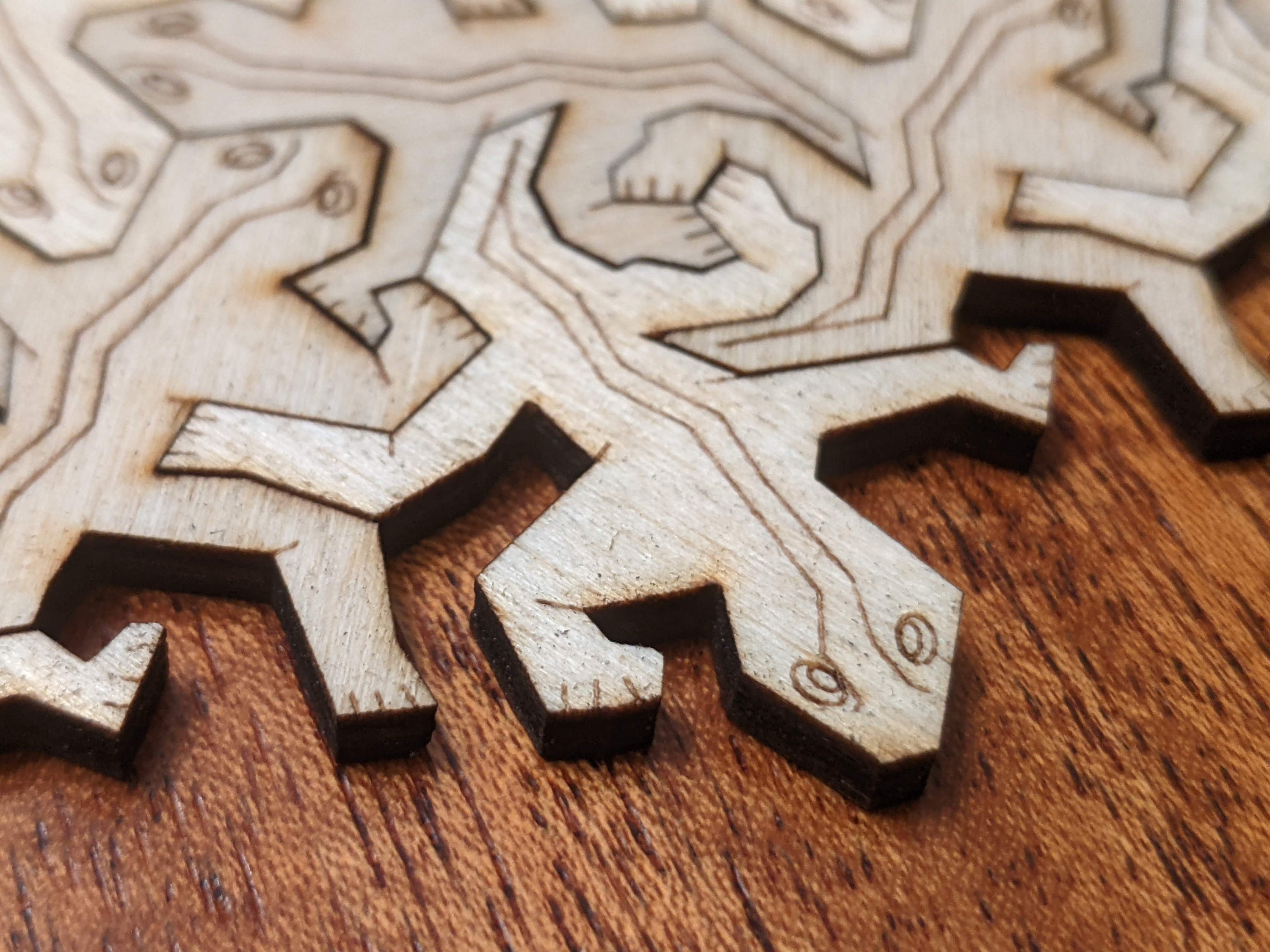 Lizard Tessellation Puzzle Digital Download SVG, DXF, Lbrn2 (Instant ...