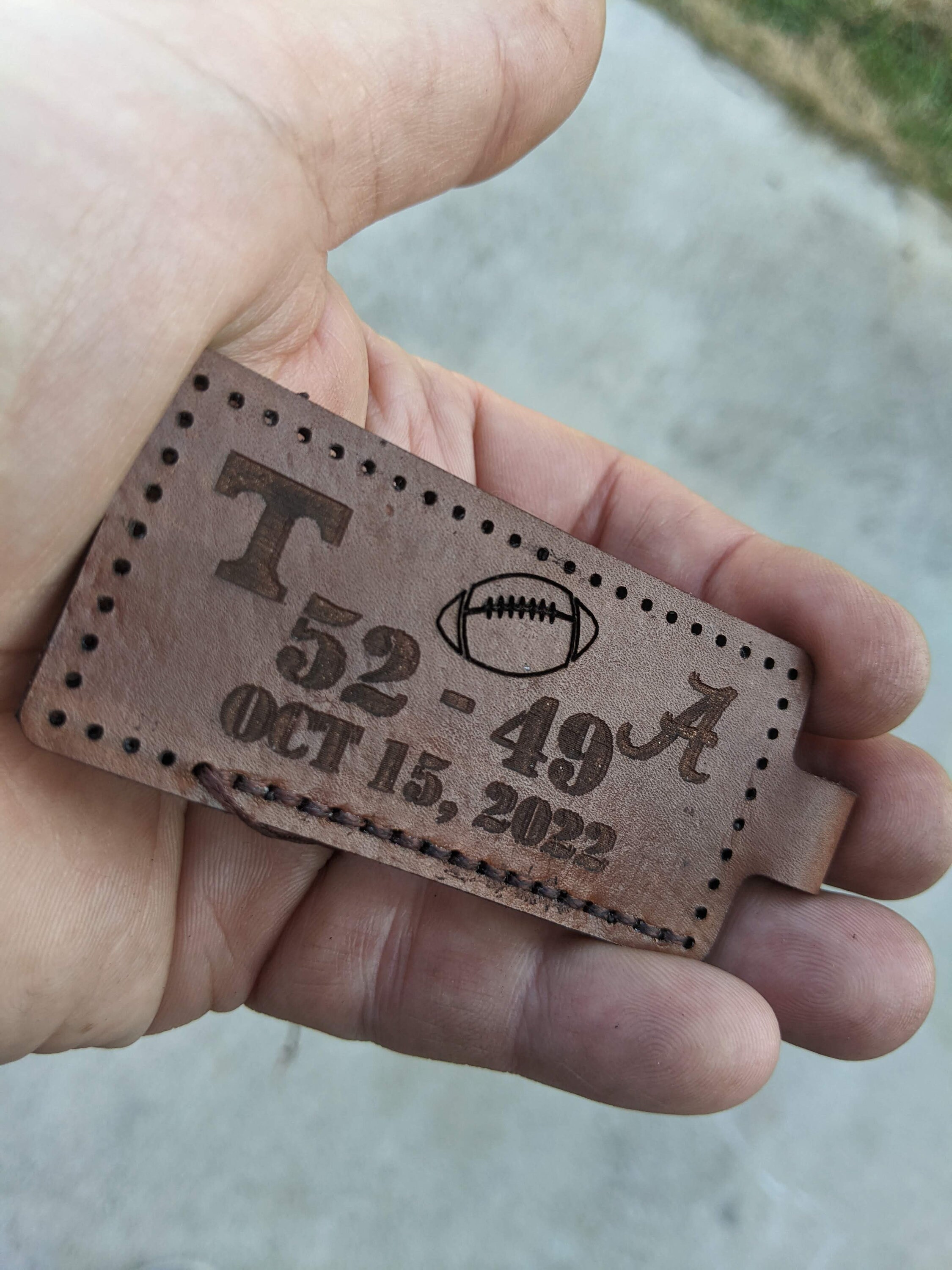 Handmade Leather Tennessee Vols Football Keychain - Etsy
