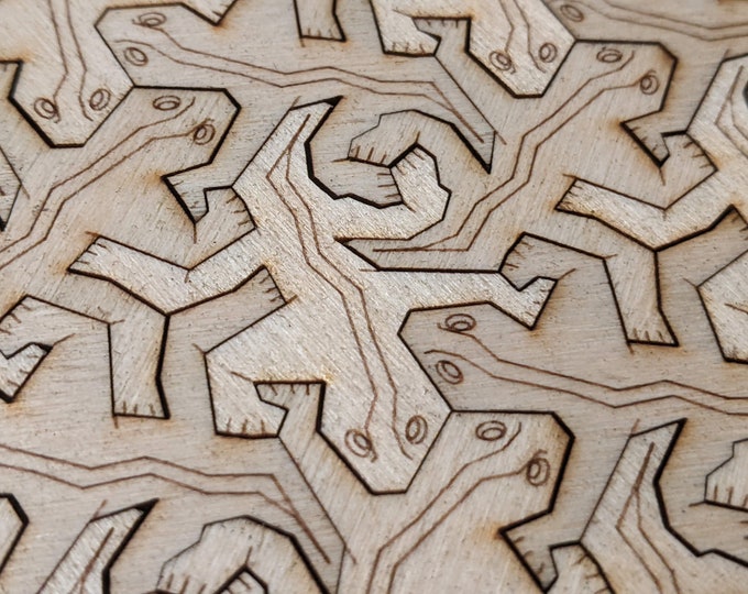 Escher Lizard Spiral PLANS Gecko Tessellation FILES - Etsy Canada