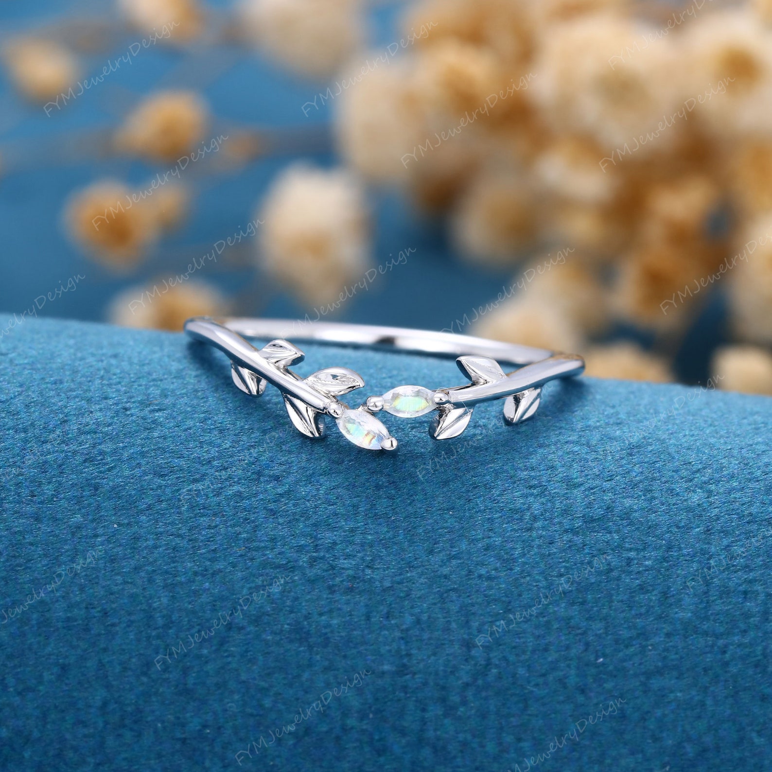 Unique White Gold Wedding Band Open Wedding Band Art Deco - Etsy