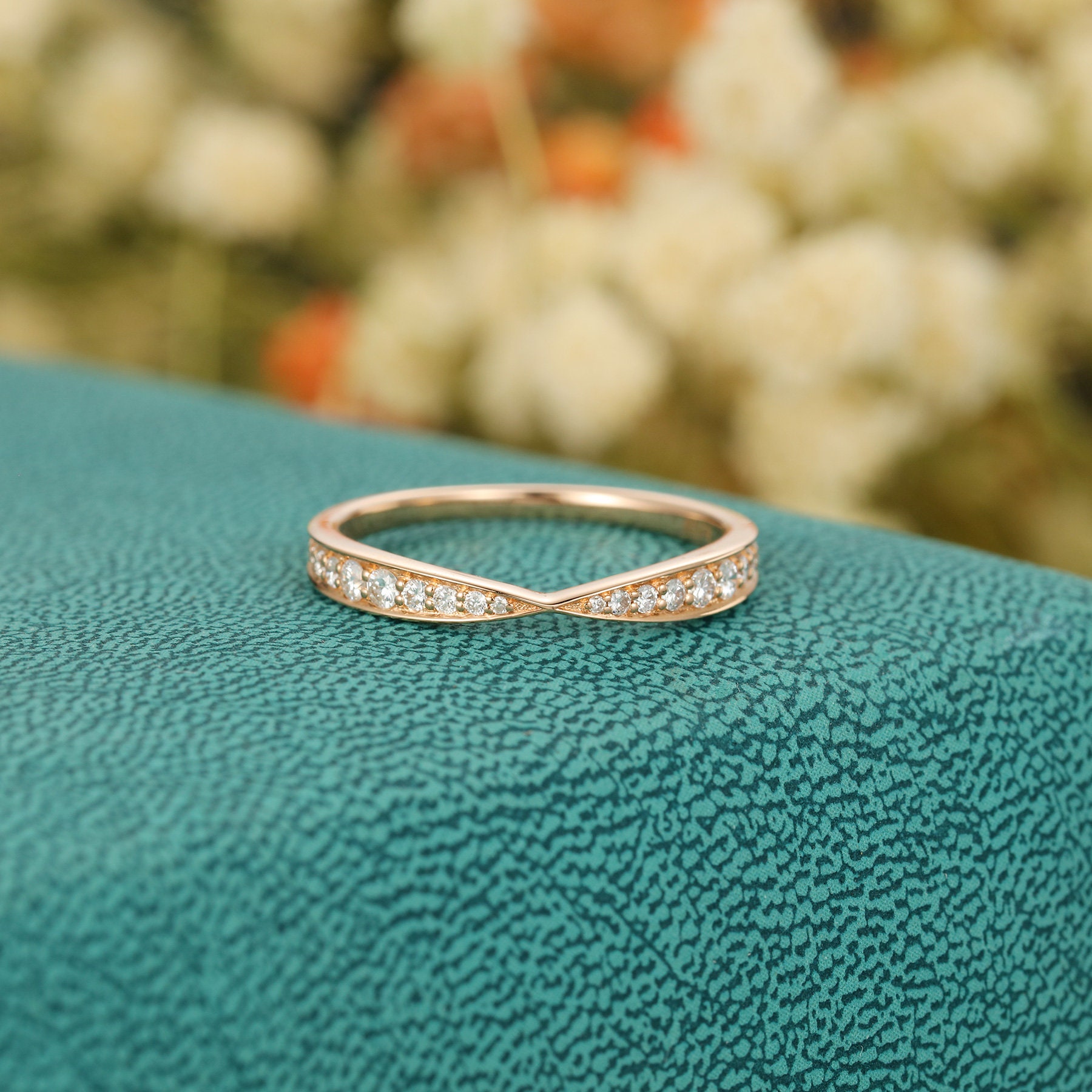 Unique Wedding Band Women / Rose Gold Wedding Band Vintage | Etsy